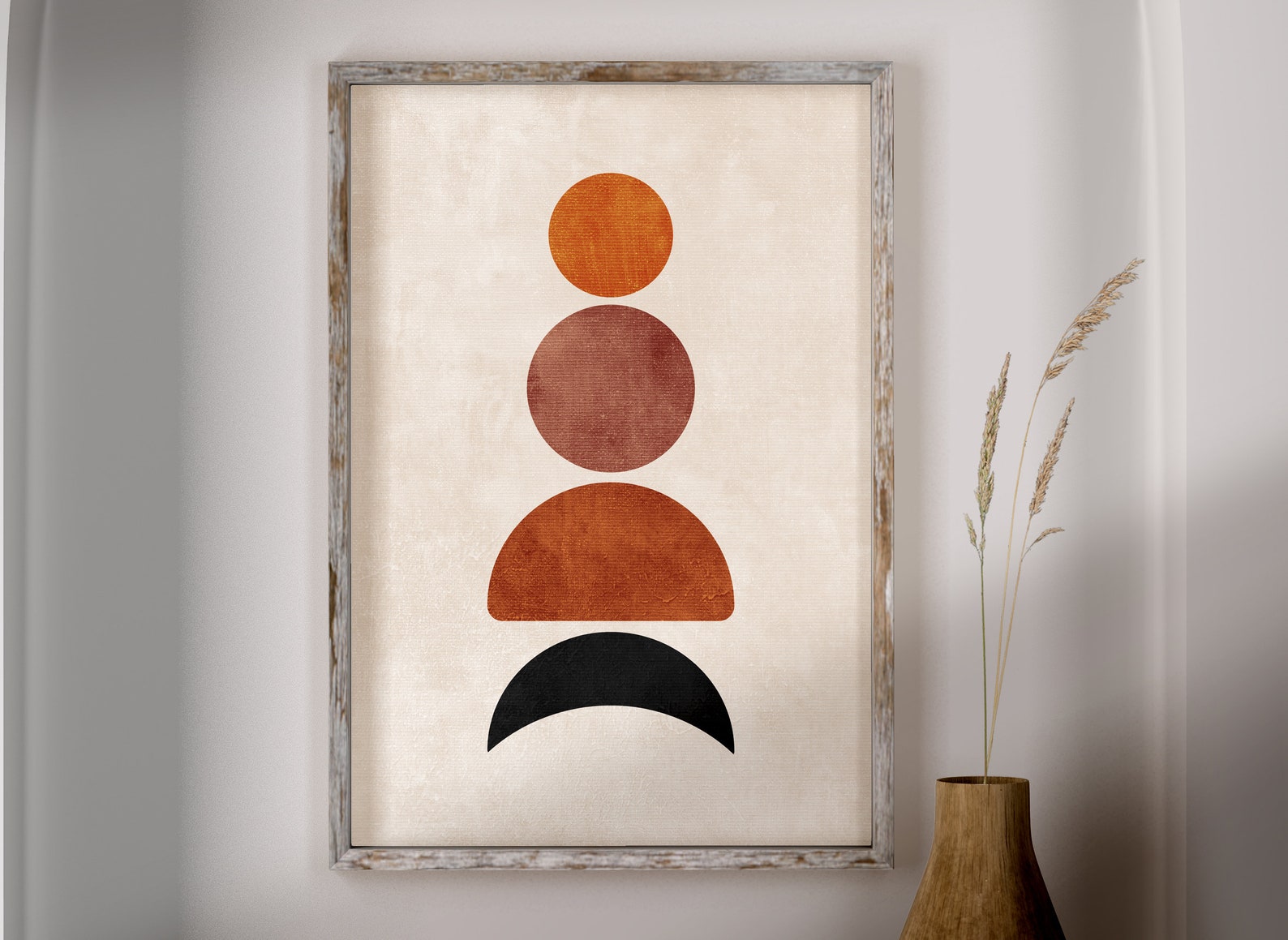 Boho Wall Art Set of 5, Printable Wall Art, Terracotta Prints, Rust ...