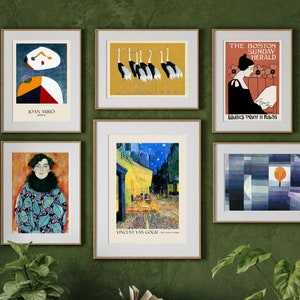 Wall Art Set of 6, Eclectic Gallery Wall, Famous Paintings, Boho Wall ...