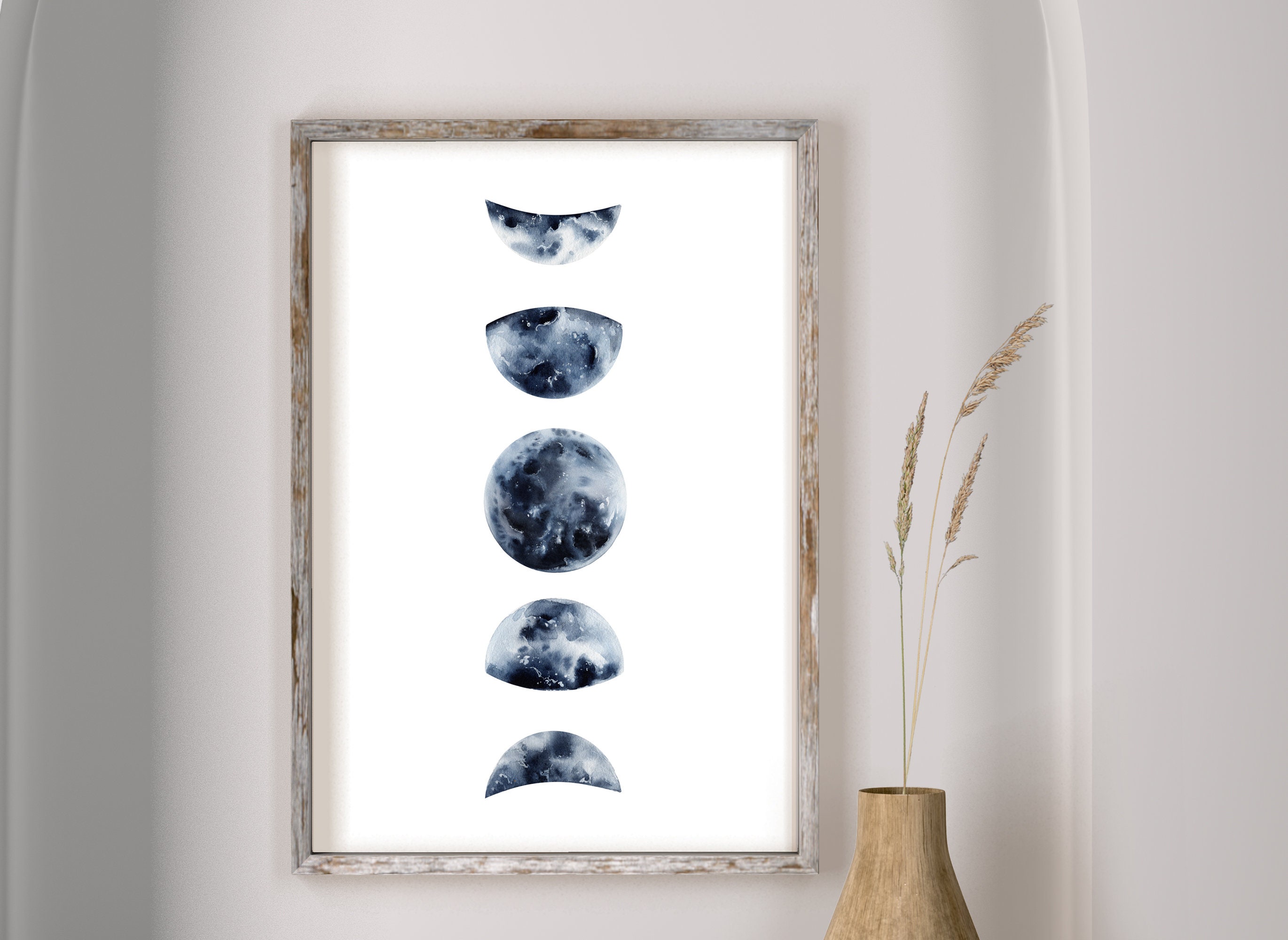 Moon Phases Print Moon Phases Wall Art Lunar Phase Print - Etsy