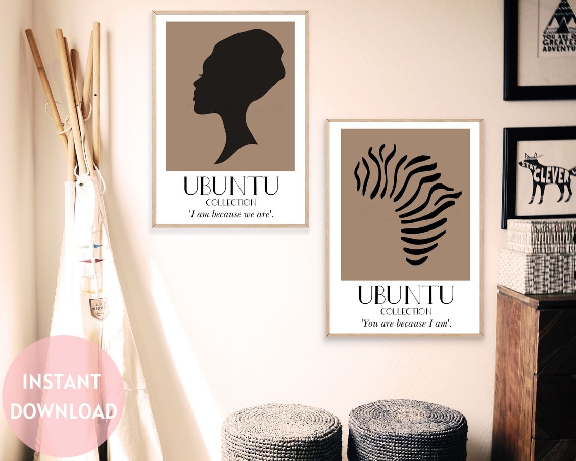 African Art Print UBUNTU: I Am Because We Are Africa Quote - Etsy
