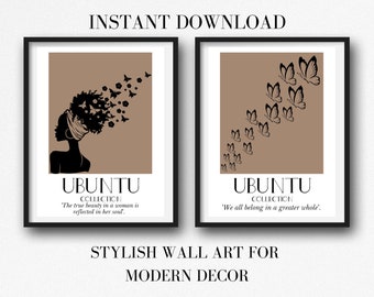African Art Print UBUNTU: I Am Because We Are Africa Quote - Etsy