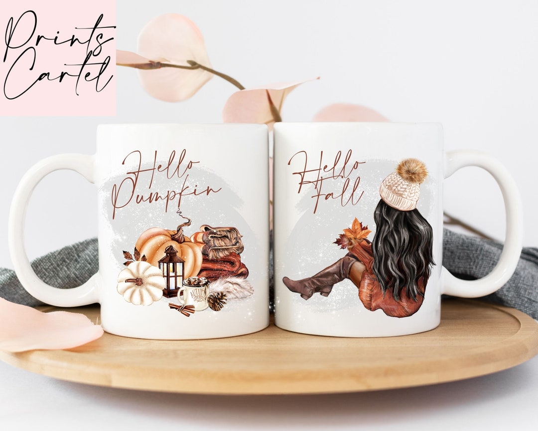 Hello Fall Coffee Mugs Hello Pumpkin Black Girl Magic African - Etsy UK