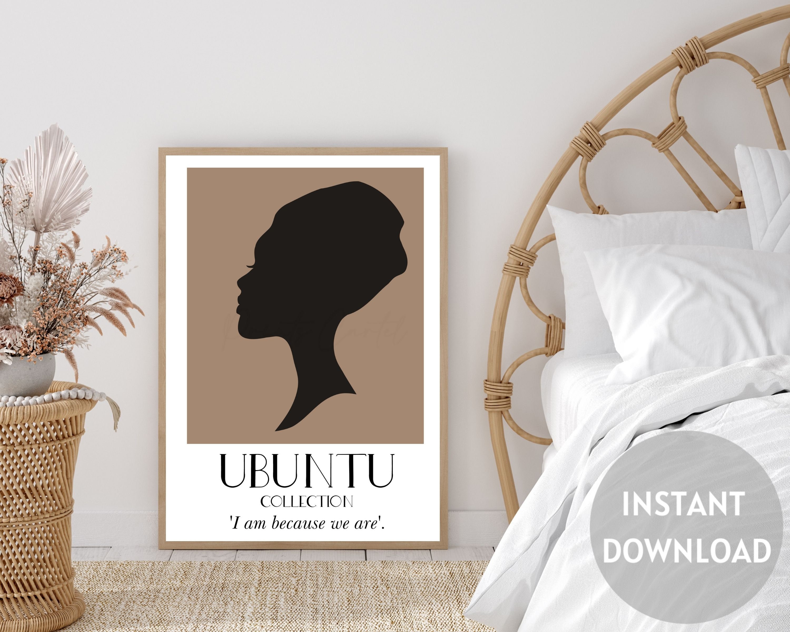 African Art Print UBUNTU: I Am Because We Are Africa Quote - Etsy