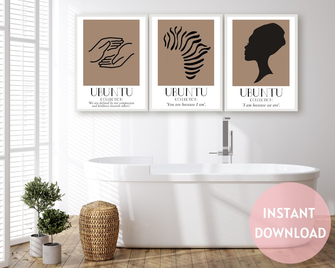African Art Print UBUNTU: I Am Because We Are Africa Quote - Etsy