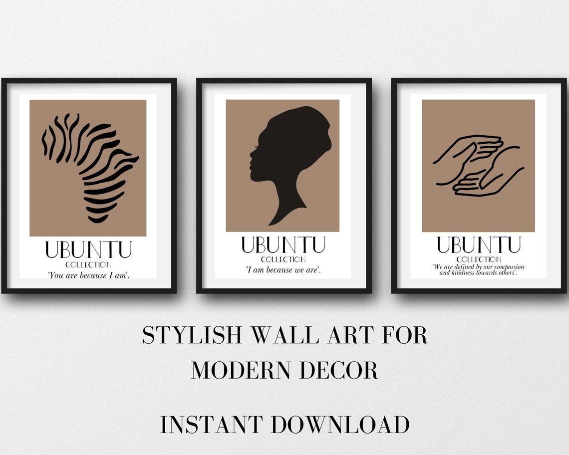 African Art Print UBUNTU: I Am Because We Are Africa Quote - Etsy