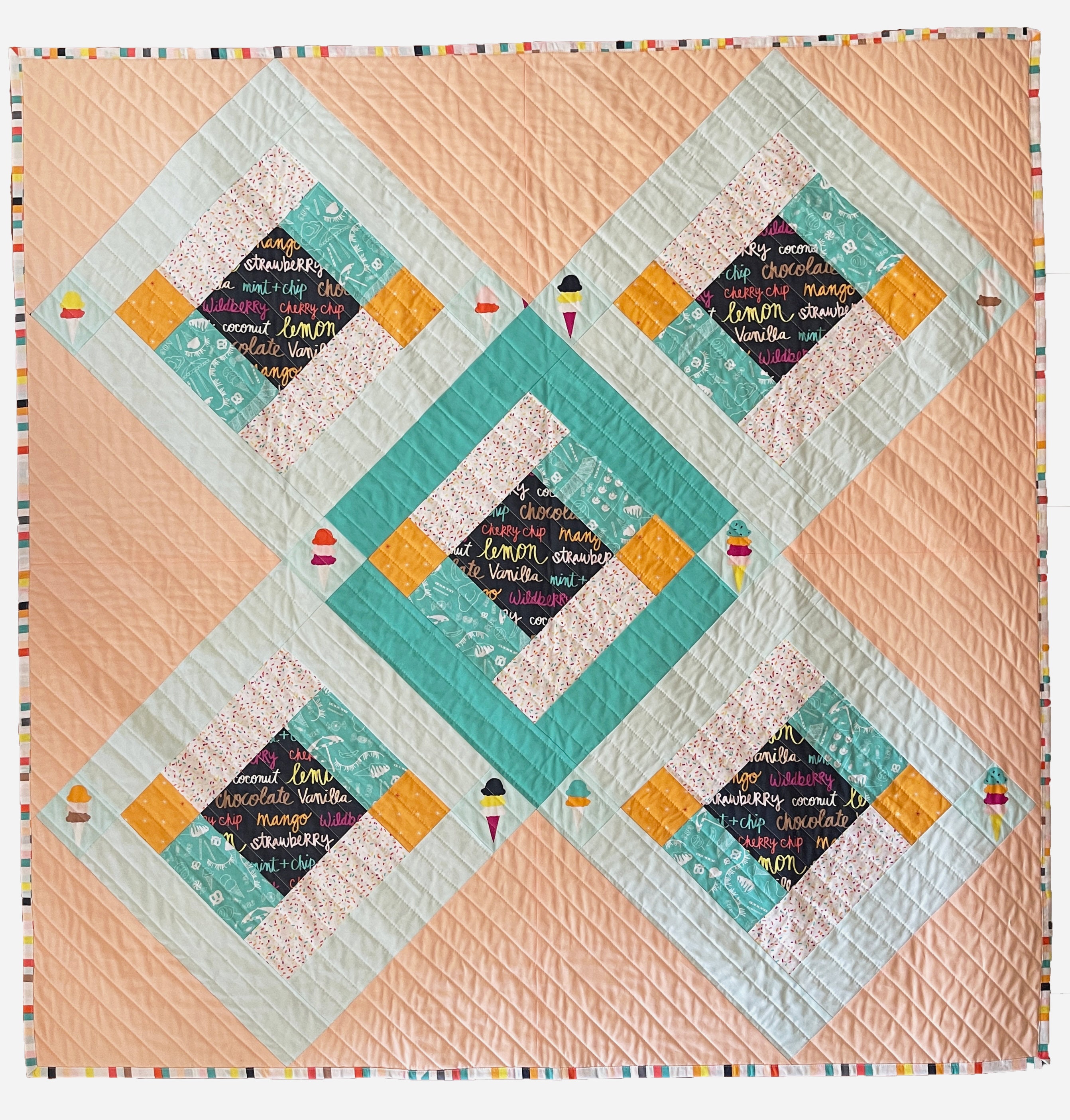 Summer Sherbet Quilt Pattern PDF Version Easy on Point Quilt Advanced ...