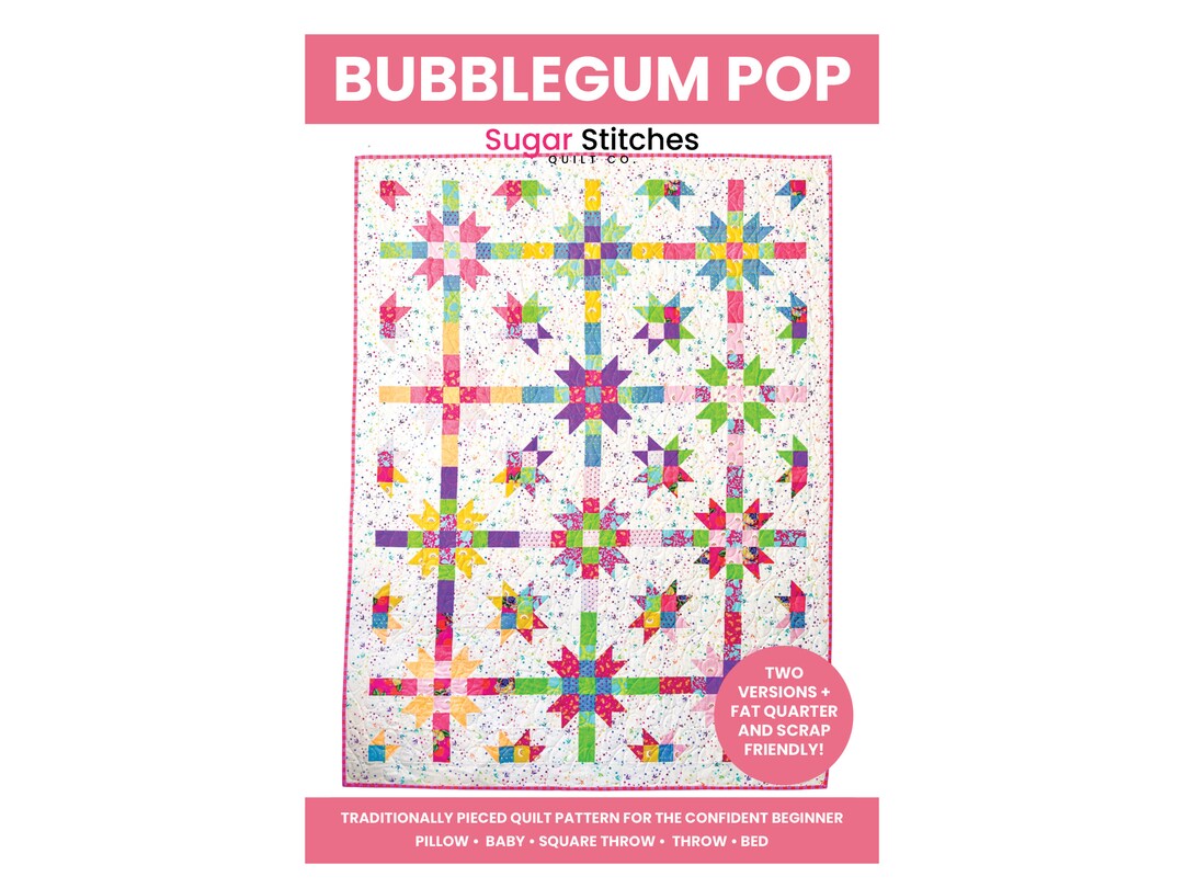 Bubblegum Pop Quilt Pattern - PDF Version - Fun Beginner Friendly ...