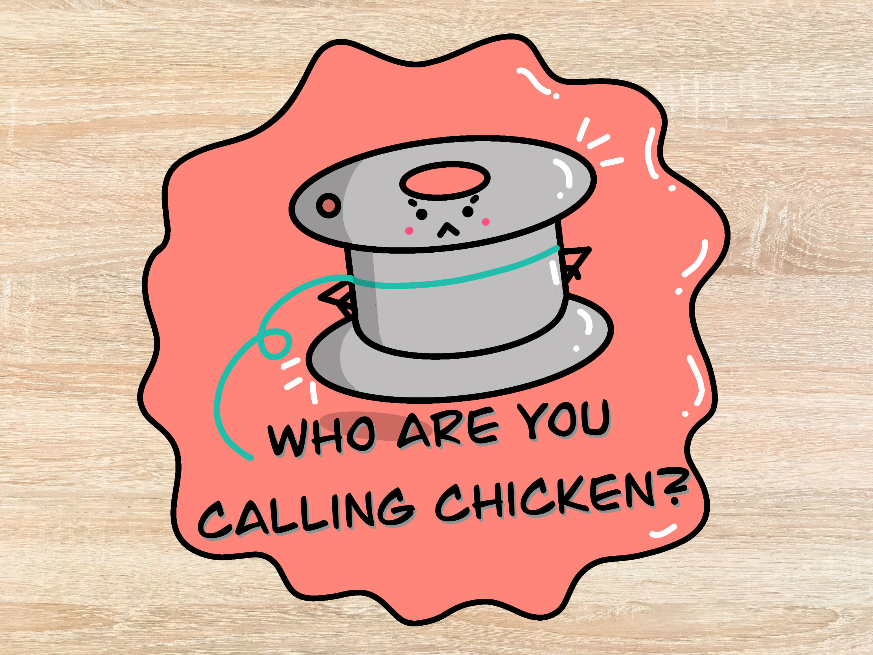 Who Are You Calling Chicken bobbin-quilt Sticker-hand Drawn-sewing ...