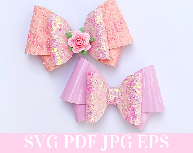 Hair Bow Template SVG Hair Bow SVG PDF Digital Template - Etsy