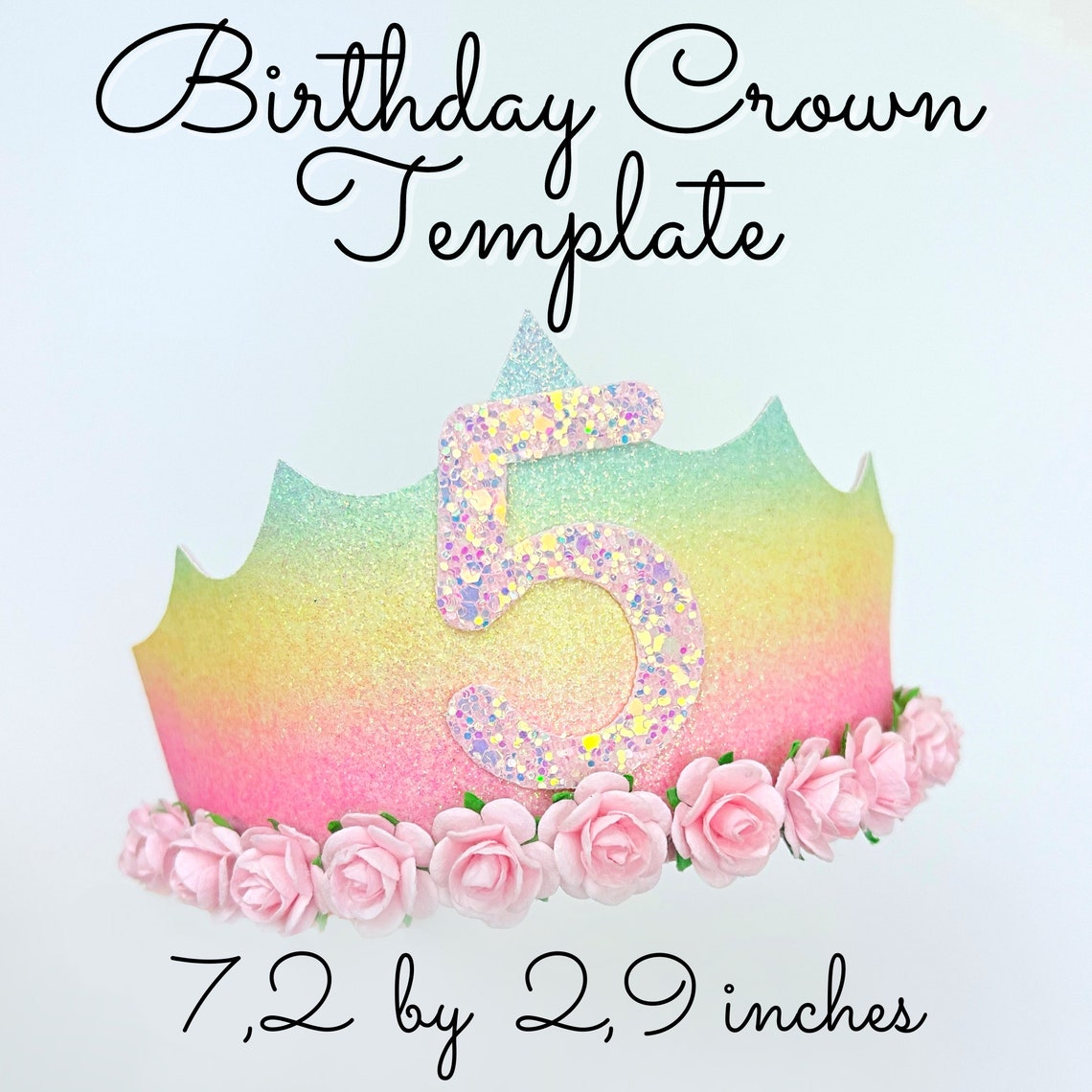 Birthday Crown Template SVG Digital Template Birthday | Etsy