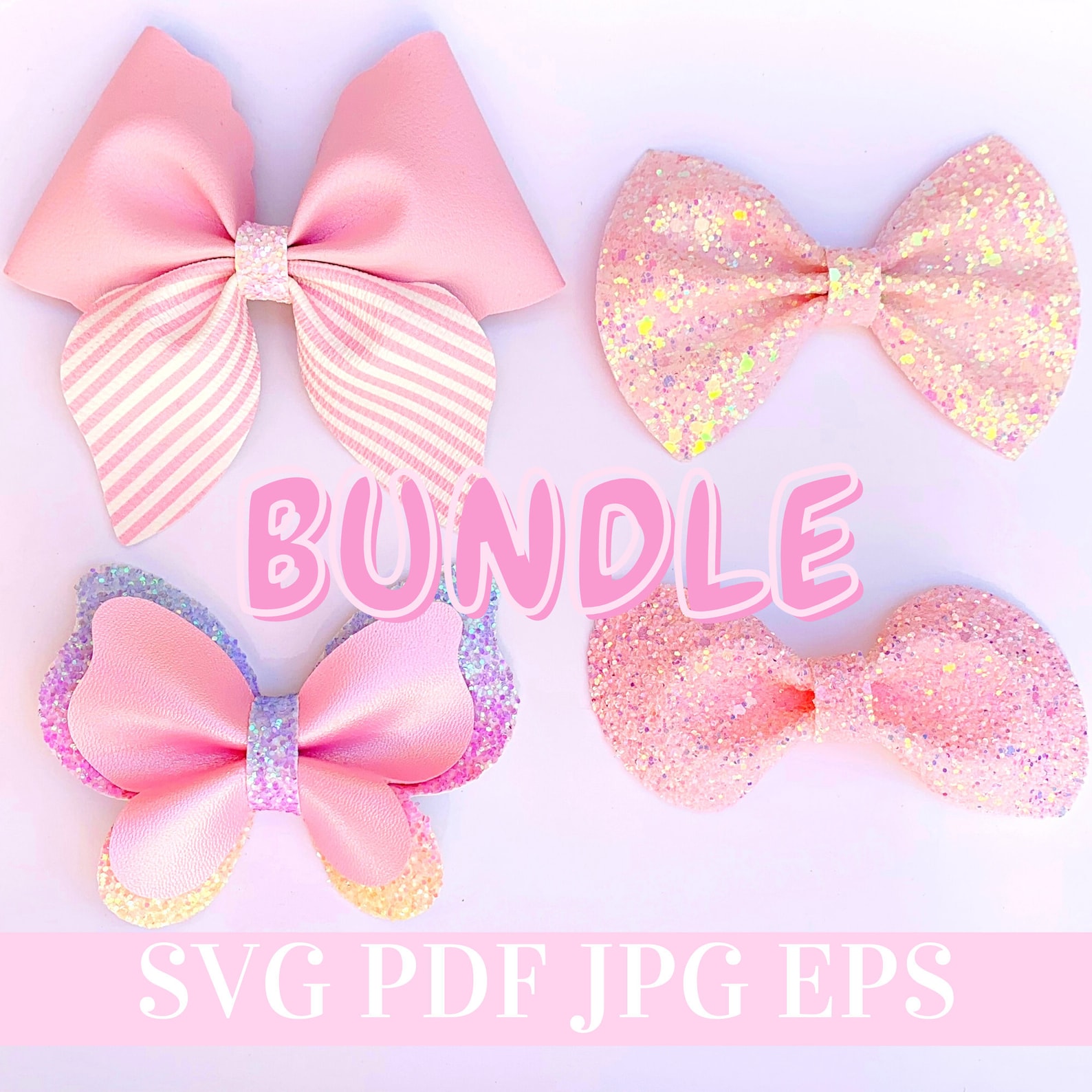 4 Hair Bow Bundle SVG Hair Bow SVG PDF Digital Template | Etsy Canada