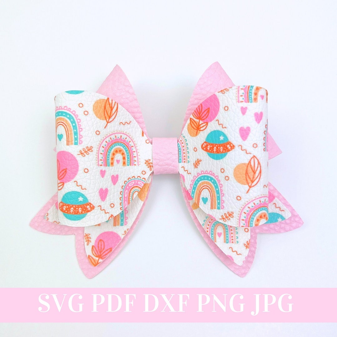 Hair Bow Template SVG - Hair Bow SVG, PDF - Digital Template - Hair Bow ...