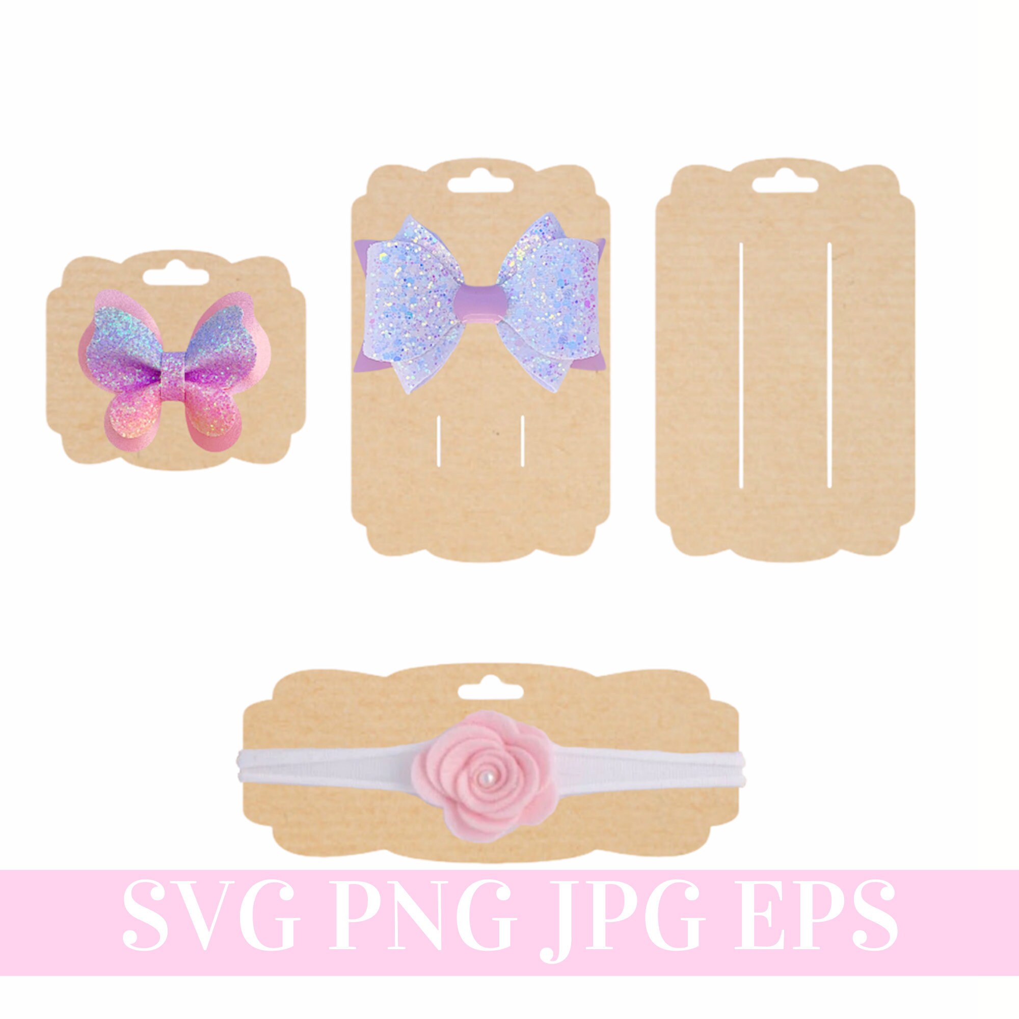 Hair Bow Display Card SVG Headband Display Cards SVG Bow - Etsy