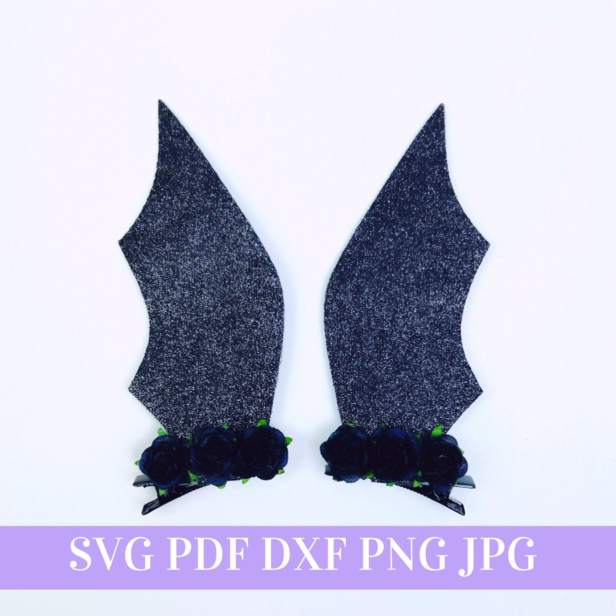 Bat Wings Hair Clips SVG Halloween Hair Clip SVG PDF - Etsy