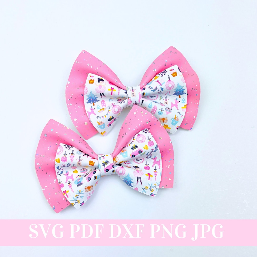 Hair Bow Template SVG - Hair Bow SVG, PDF - Digital Template - Hair Bow ...