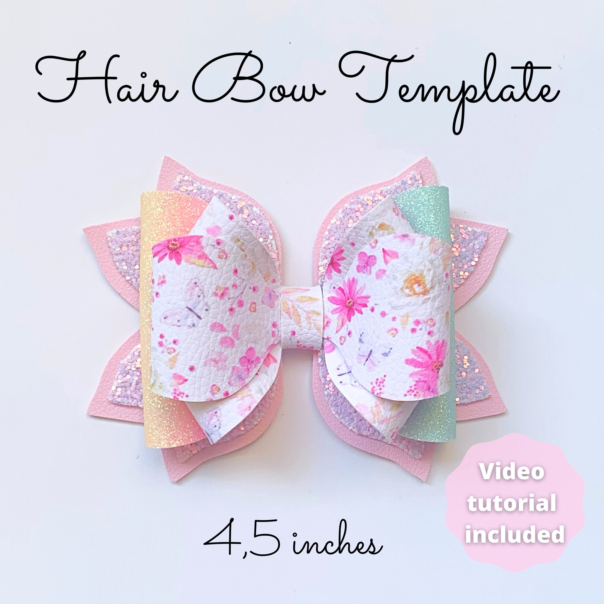 Hair Bow Template SVG Hair Bow SVG PDF Digital Template - Etsy UK