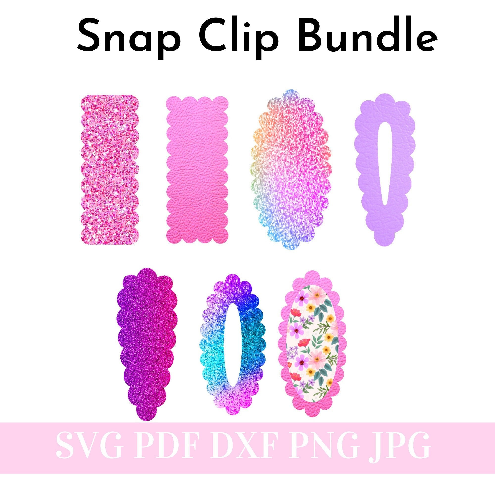 Snap Clip Bundle SVG Scalloped Snap Clip SVG PDF Digital - Etsy