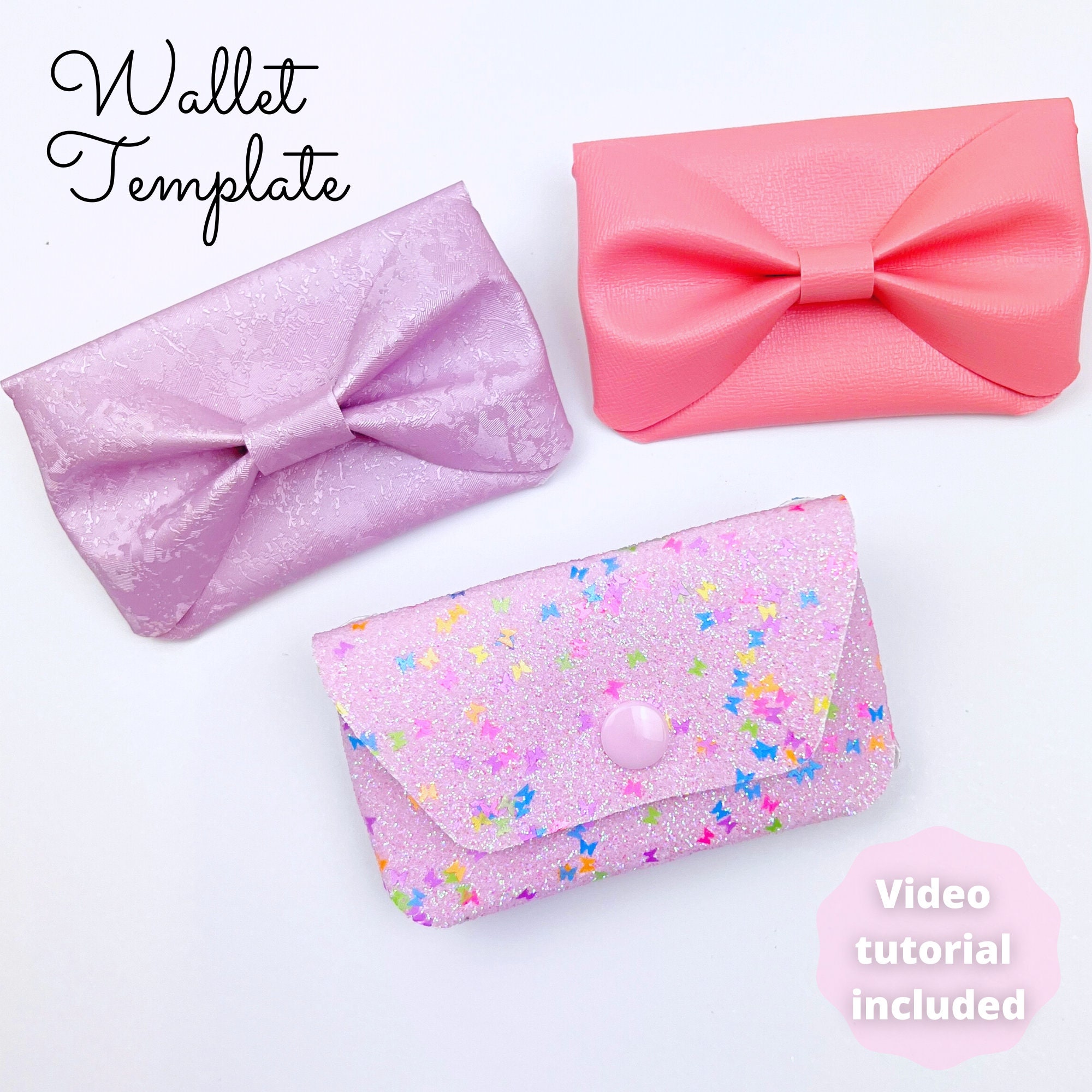 Wallet With Bow SVG Coin Wallet Template Coin Purse Faux - Etsy