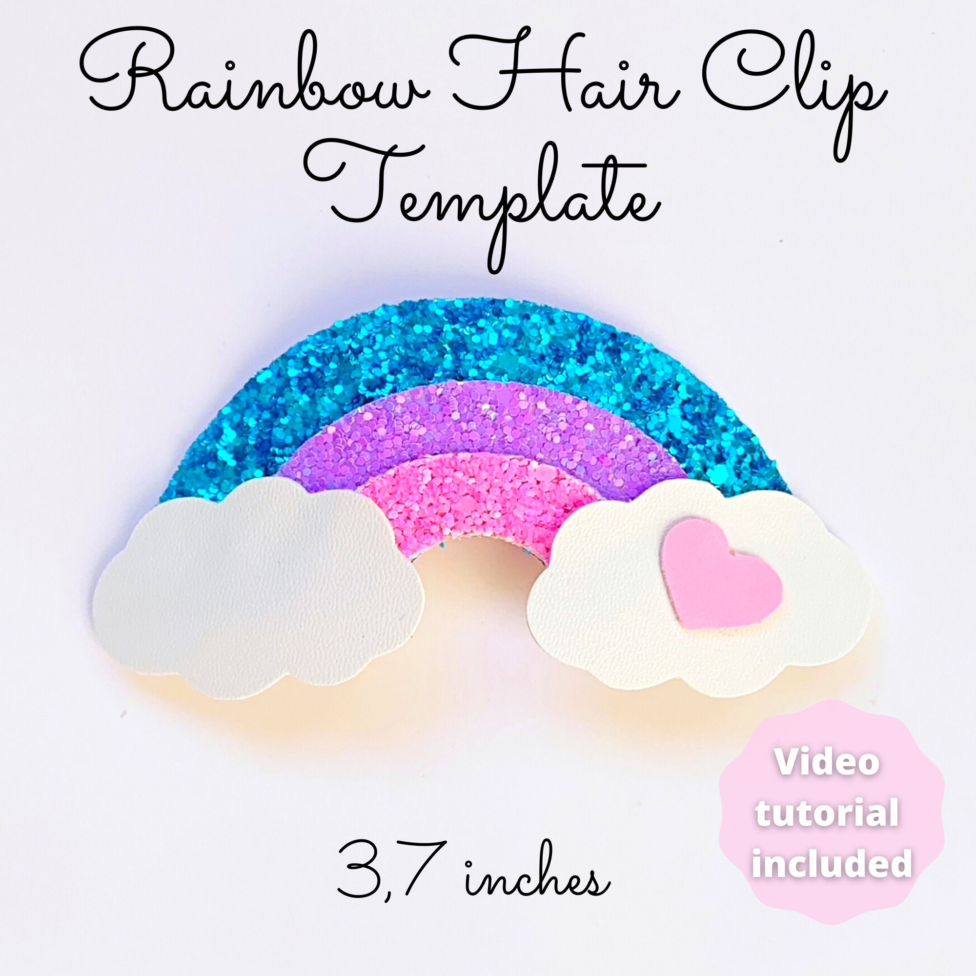 Rainbow Snap Clip SVG Template - Rainbow Hair Clip SVG, PDF - Digital ...