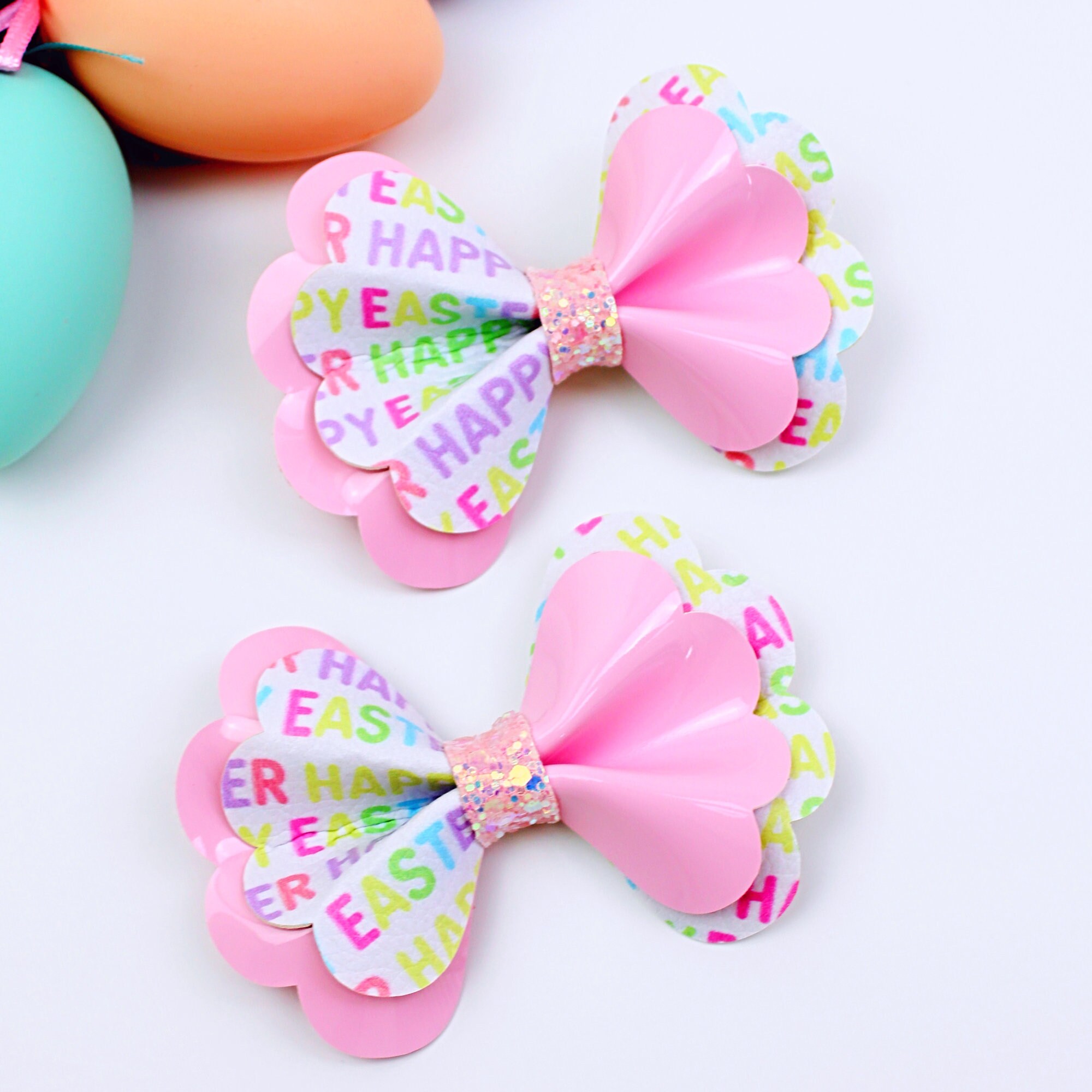 Scalloped Pinch Hair Bow SVG - Hair Bow Template SVG, PDF - Digital ...