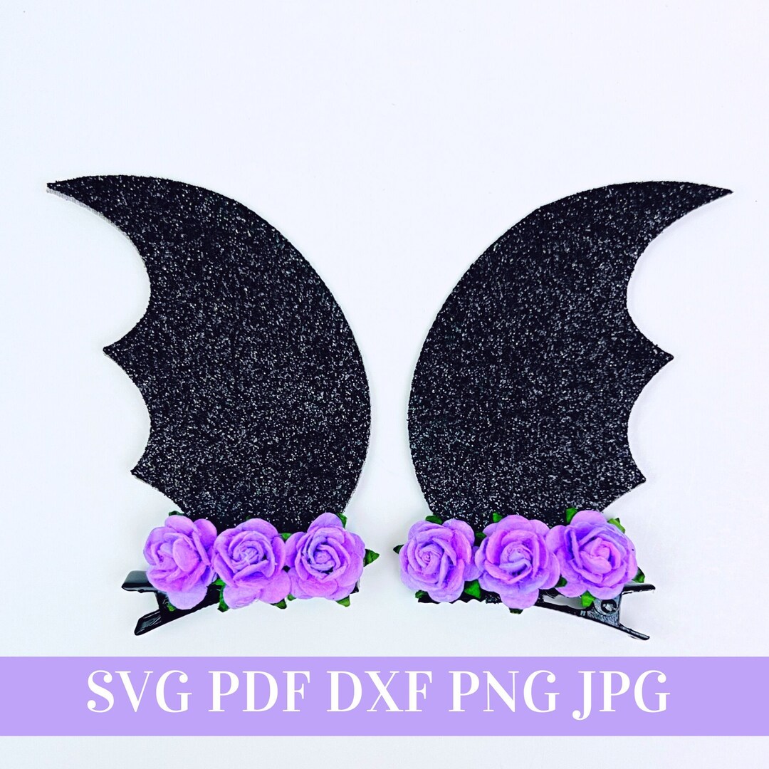 Bat Wings Hair Clips SVG - Halloween Hair Clip SVG, PDF - Digital ...