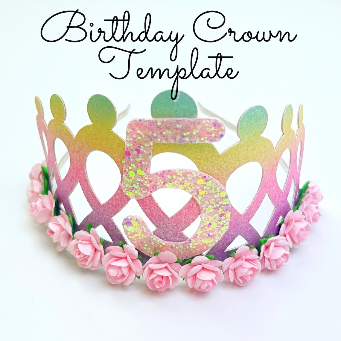 Birthday Crown Template SVG Digital Template Birthday - Etsy