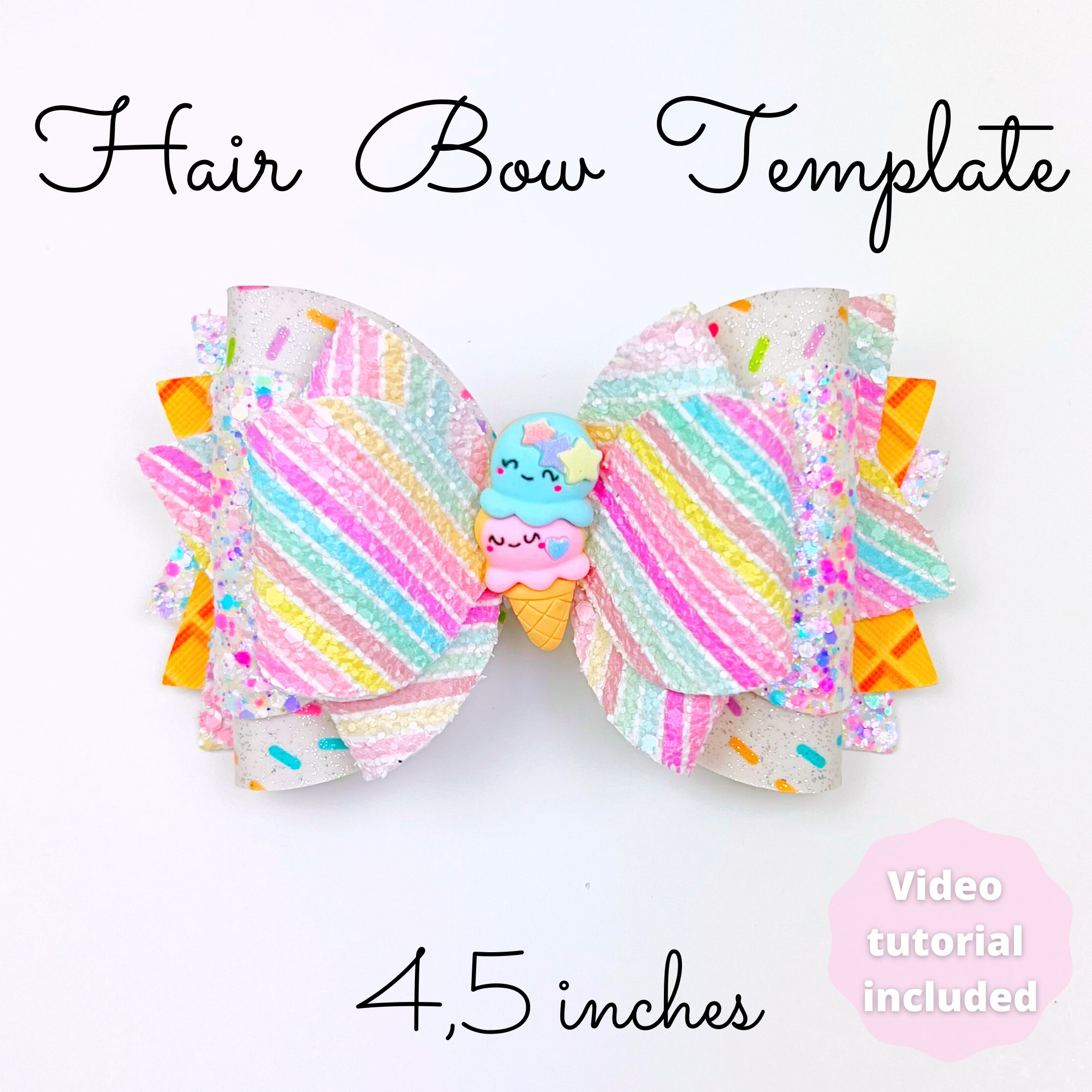 Hair Bow Template SVG - Hair Bow SVG, PDF - Digital Template - Hair Bow ...
