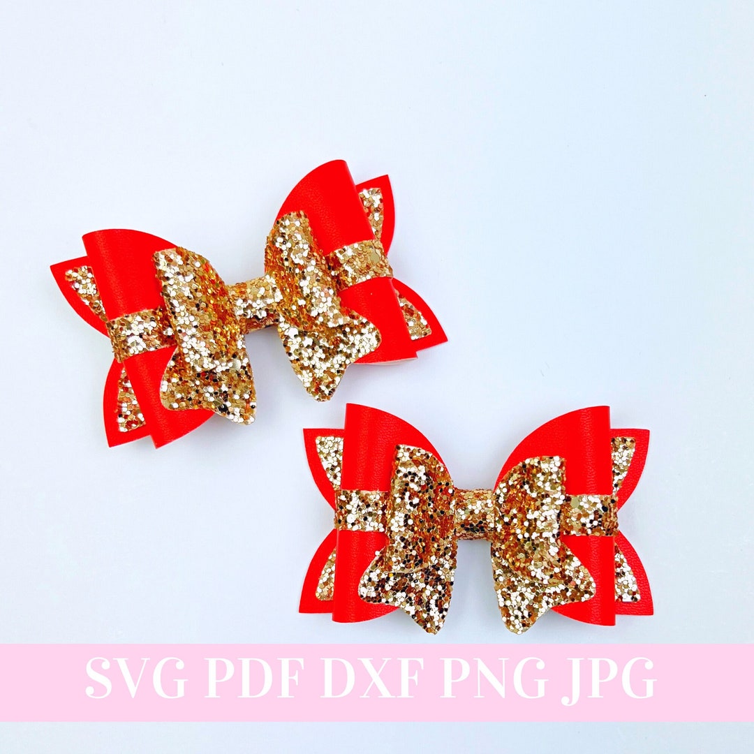 Hair Bow Template SVG - Hair Bow SVG, PDF - Digital Template - Hair Bow ...