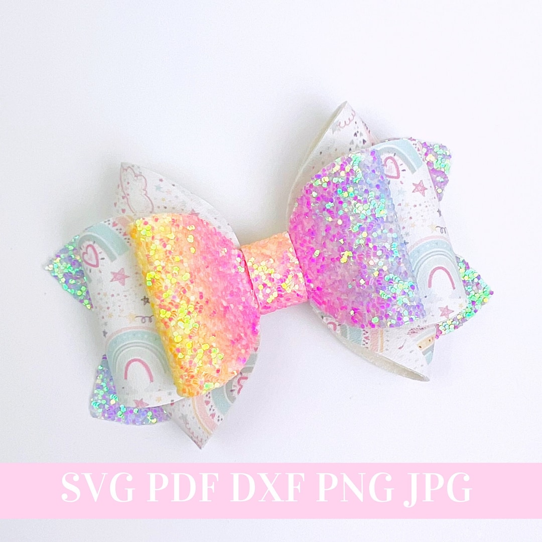 Hair Bow Template SVG - Hair Bow SVG, PDF - Digital Template - Hair Bow ...