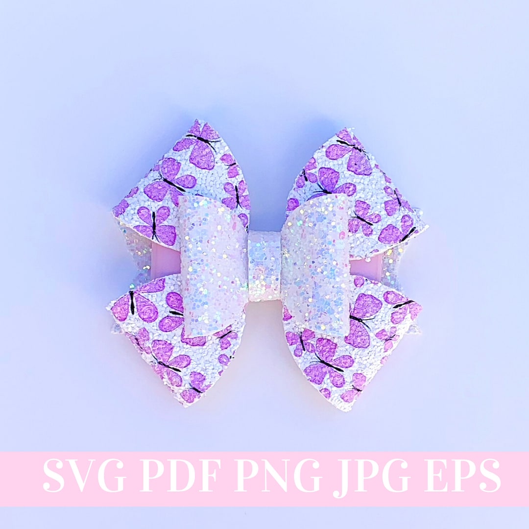 Hair Bow Template SVG - Hair Bow SVG, PDF - Digital Template - Hair Bow ...