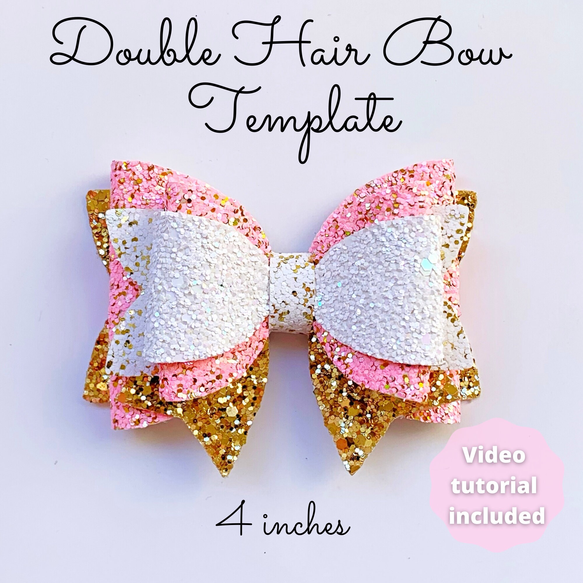 Double Hair Bow Template SVG Hair Bow SVG PDF Digital | Etsy