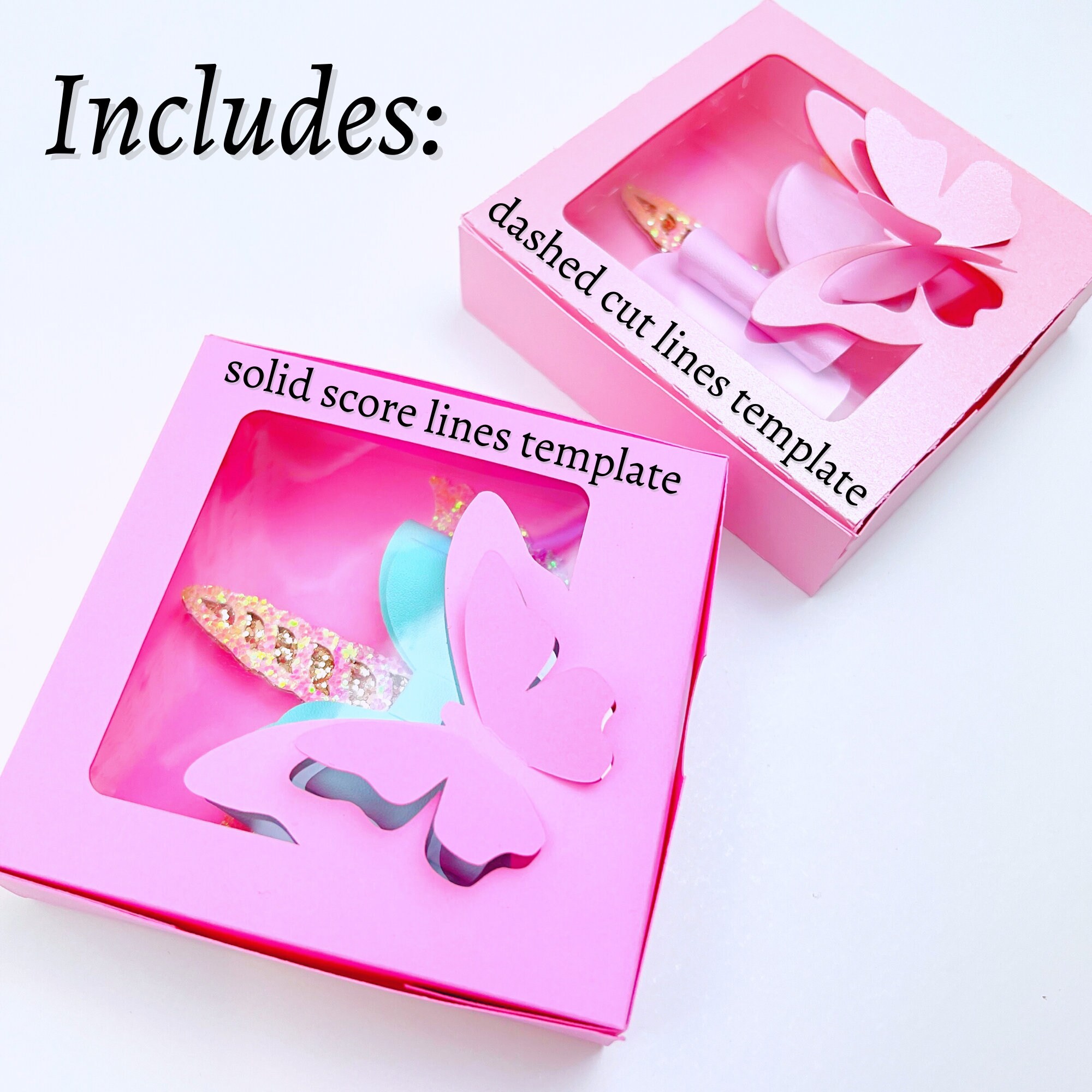 Butterfly Bow Box Template Hair Bow Box SVG PDF Gift Box - Etsy