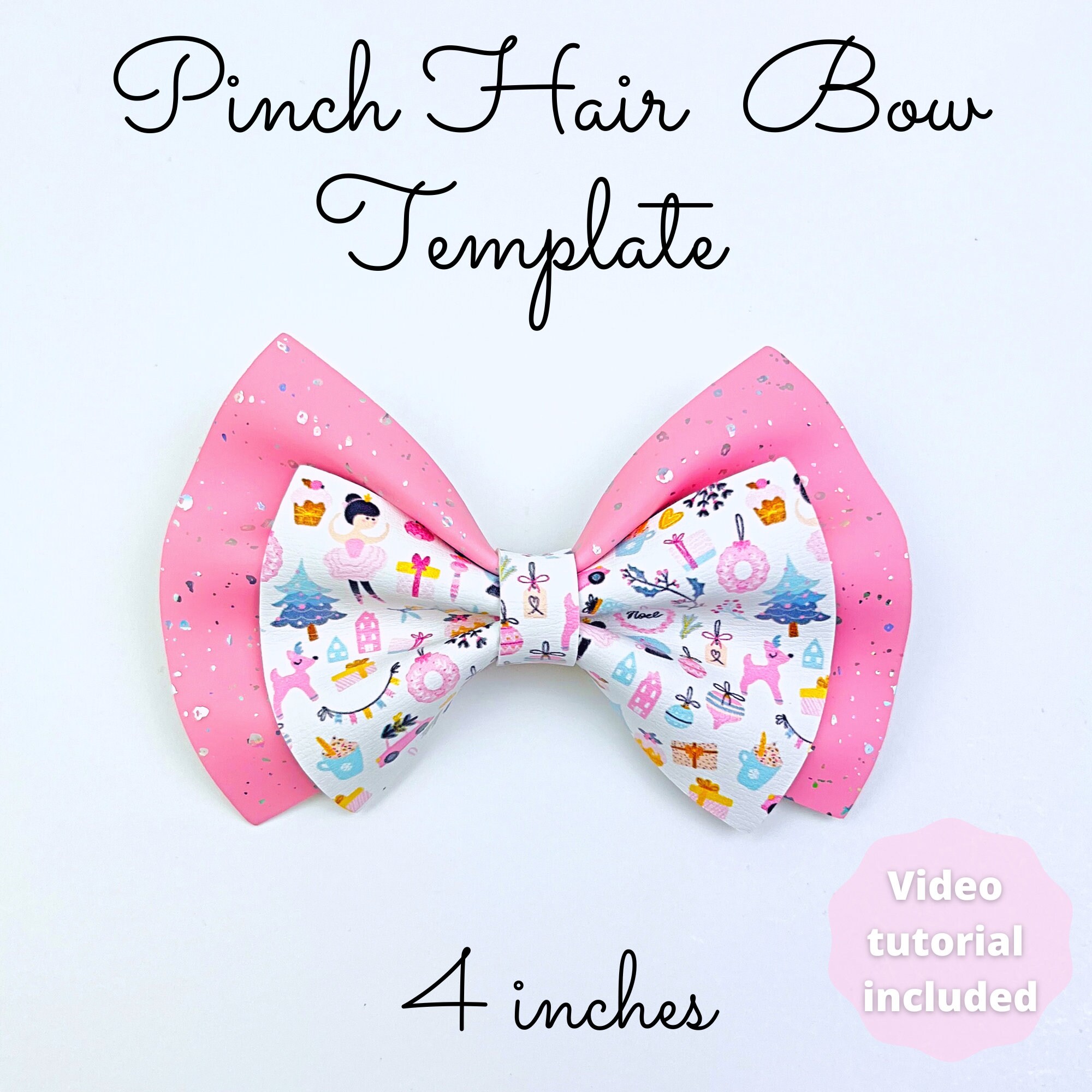 Hair Bow Template SVG - Hair Bow SVG, PDF - Digital Template - Hair Bow ...