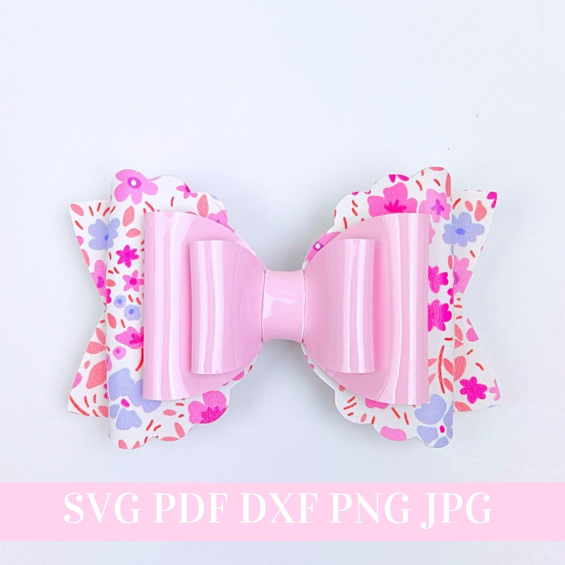 Scalloped Hair Bow Template SVG Hair Bow SVG PDF Digital - Etsy