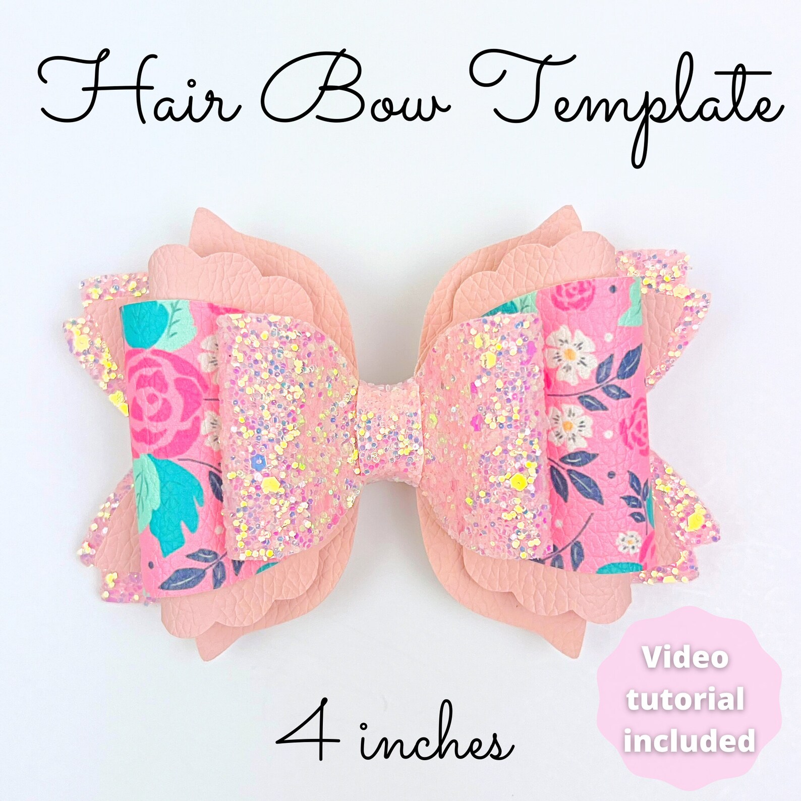 Hair Bow Template SVG Hair Bow SVG, PDF Digital Template Hair Bow ...