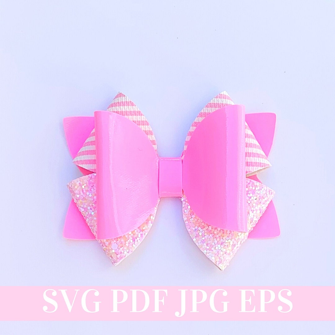 Hair Bow Template SVG - Hair Bow SVG, PDF - Digital Template - Hair Bow ...