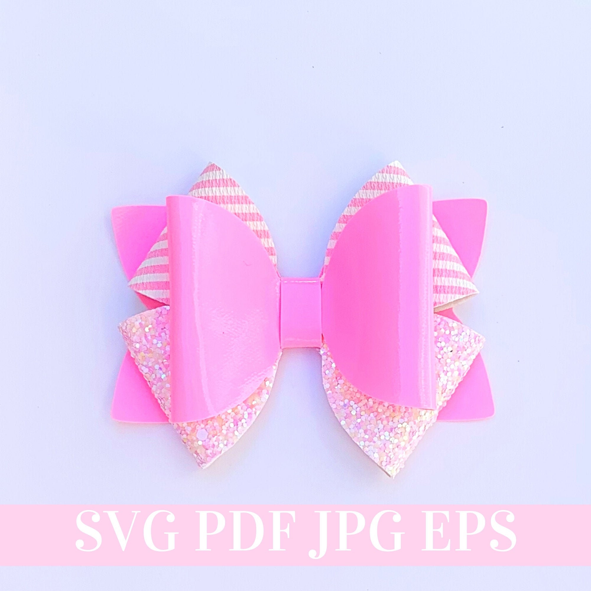 Hair Bow Template SVG - Hair Bow SVG, PDF - Digital Template - Hair Bow ...
