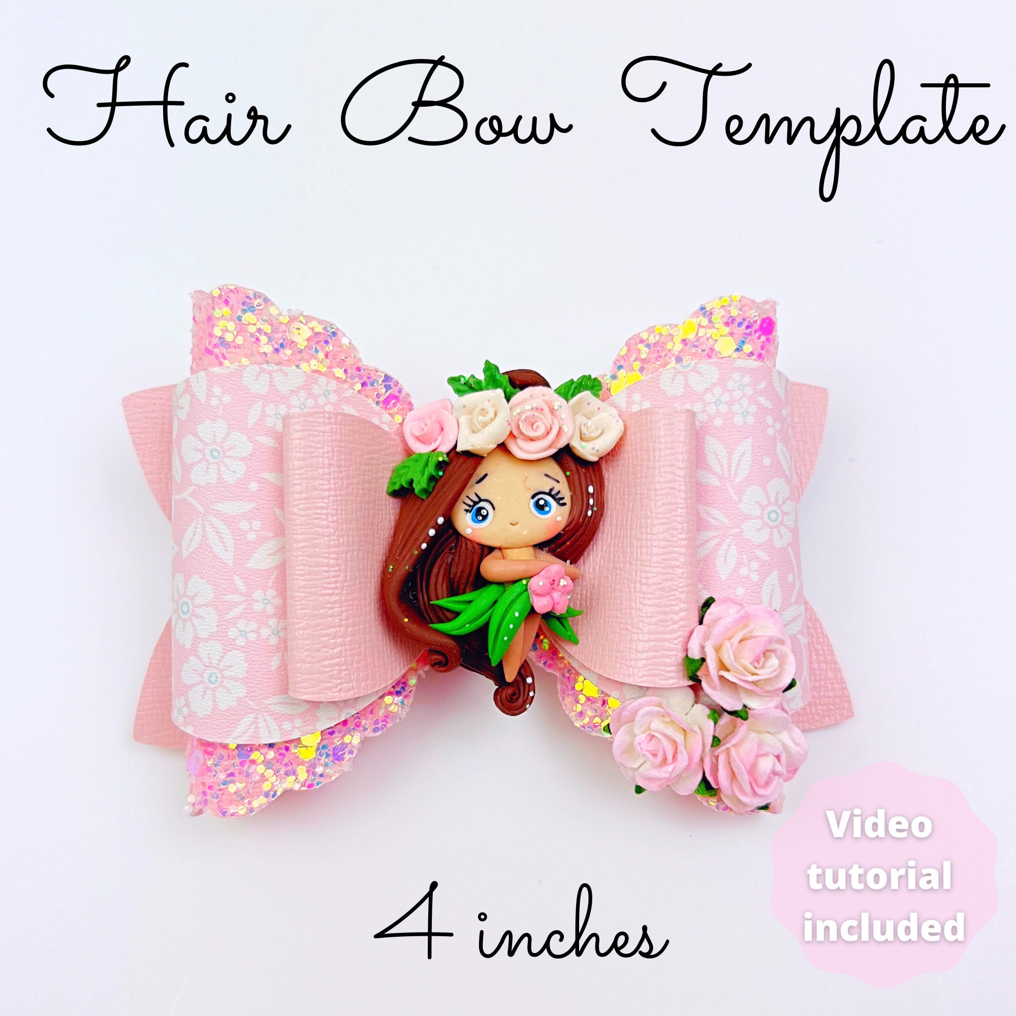 Hair Bow Template SVG - Hair Bow SVG, PDF - Digital Template - Hair Bow ...