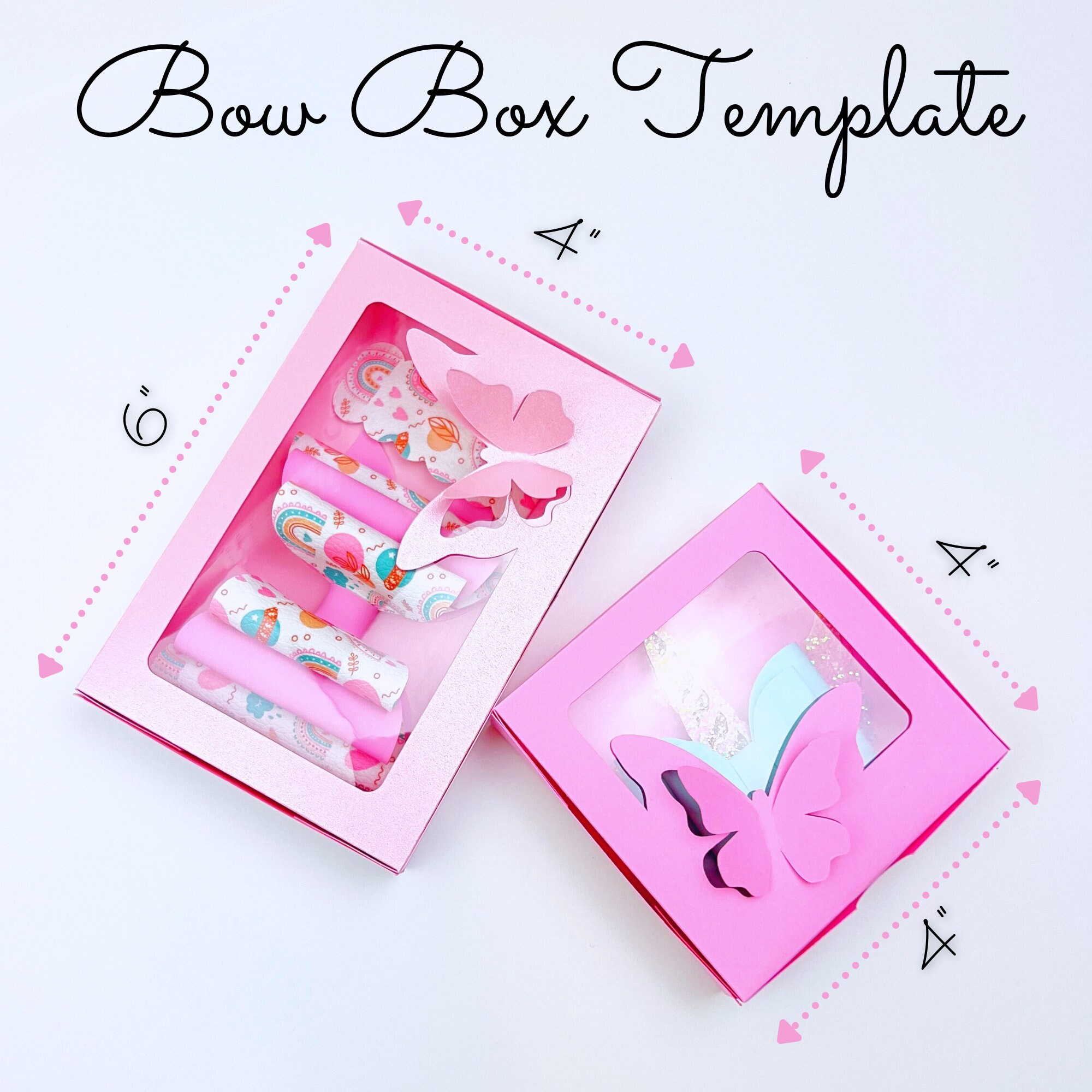 Butterfly Bow Box Template Hair Bow Box SVG PDF Gift Box - Etsy