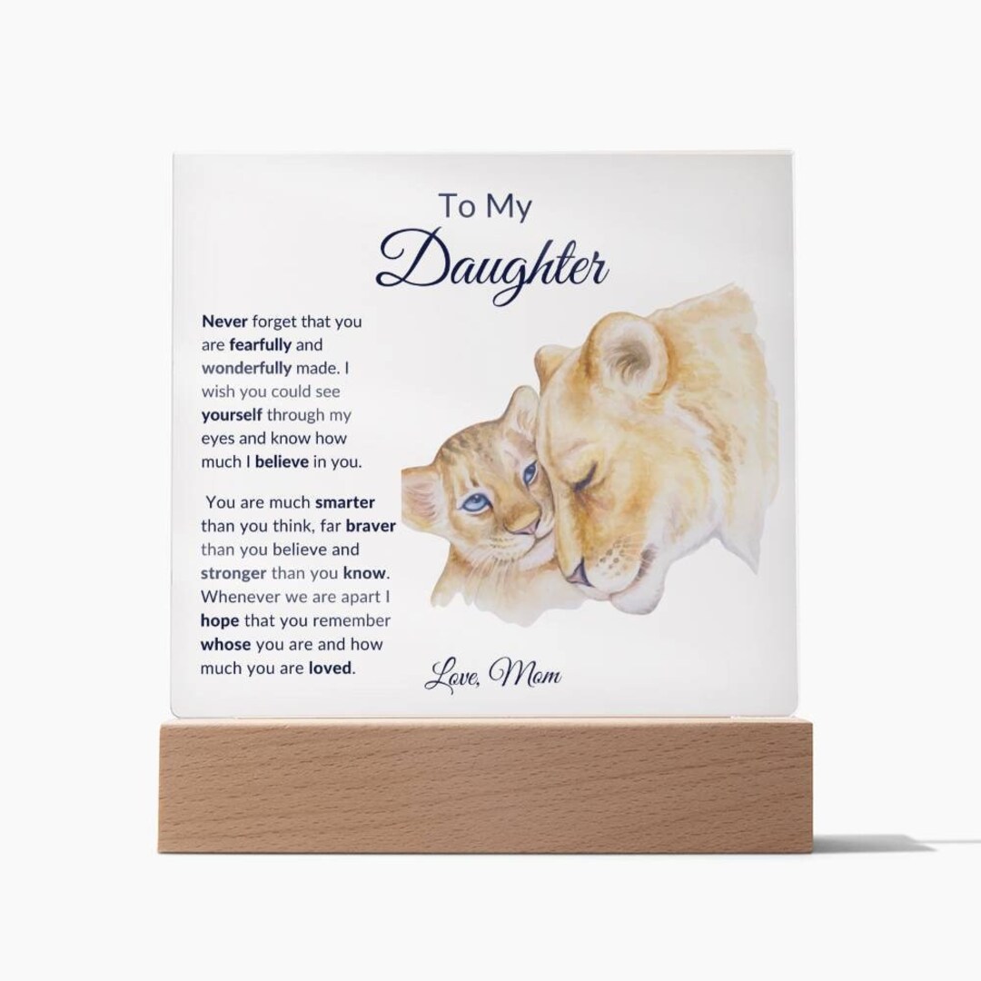 To My Daughter, Love Mom Lion Acrylic Plaque - Etsy