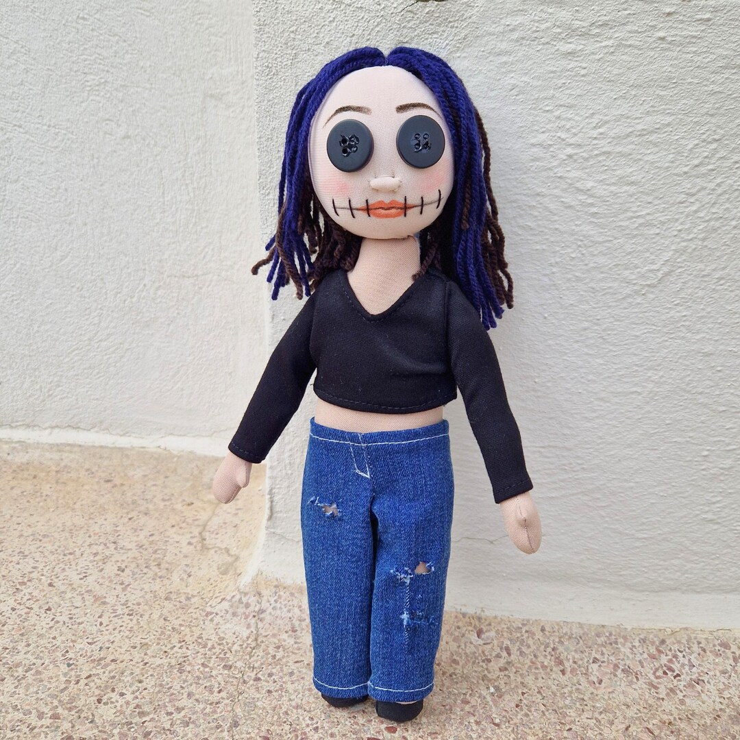 Custom Doll Coraline Style With Button Eyes, Handmade Mini-me Plush ...