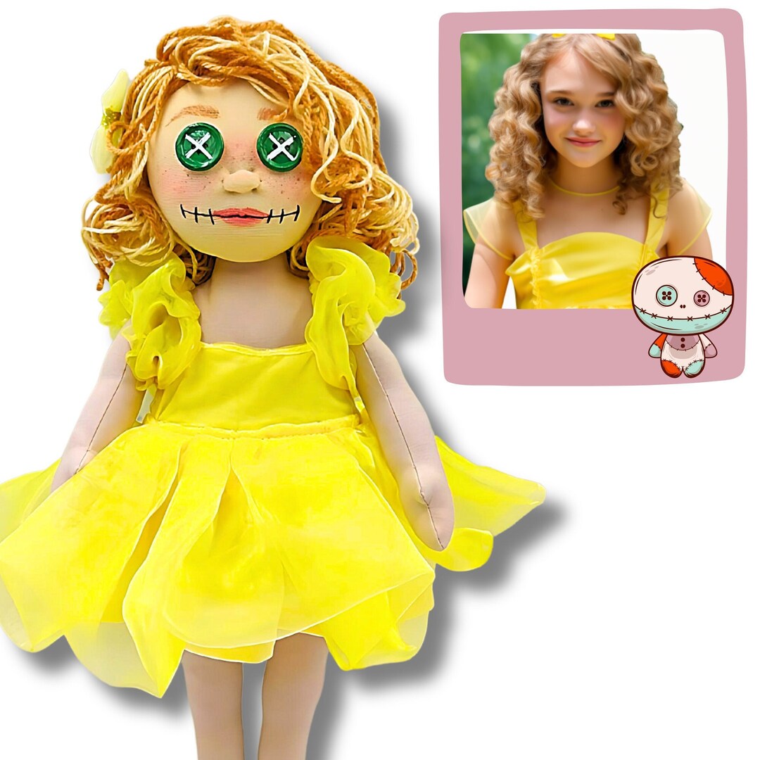 Custom Button-eye Doll of Girl Personalized Gift for - Etsy Canada