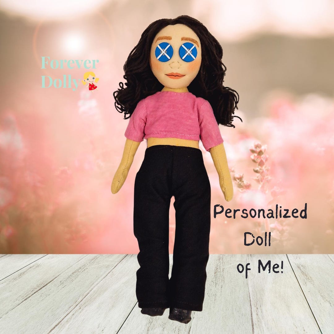 Custom Portrait Doll of Person, Mini-me Doll With Button-eyes, Handmade ...