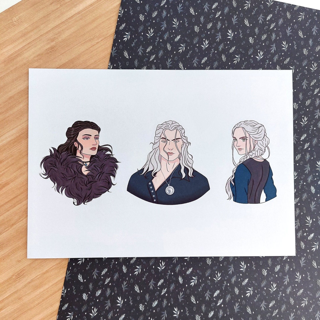 Sheet, Print of the Witcher geralt of Rivia, Yennefer of Vengerberg ...