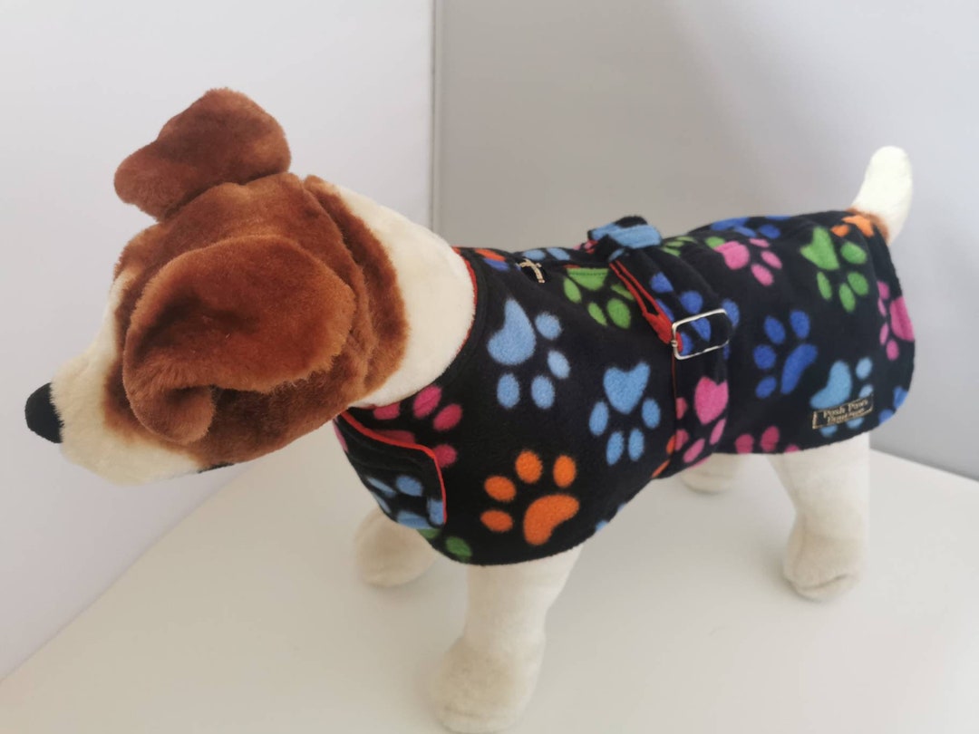 Paw Print Fleece Dog Coat - Etsy