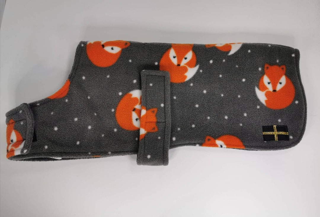 Fox Print Fleece Dog Coats - Etsy