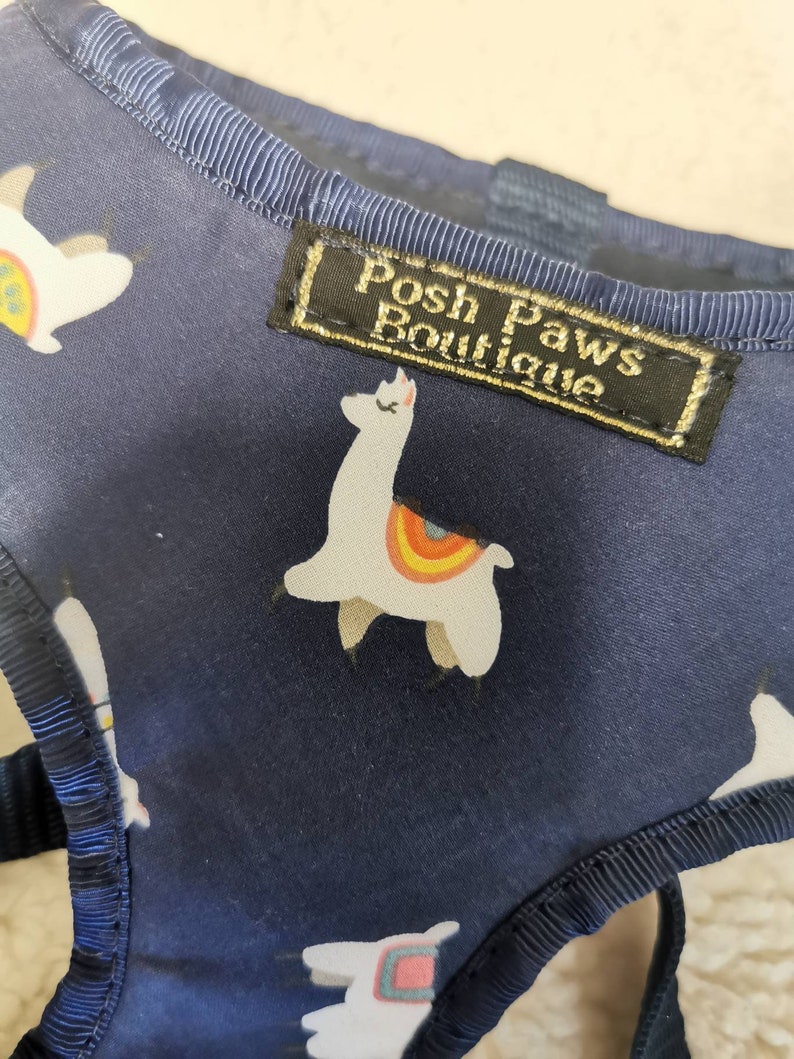Navy Llama / Alpaca Bespoke Dog Harness - Etsy