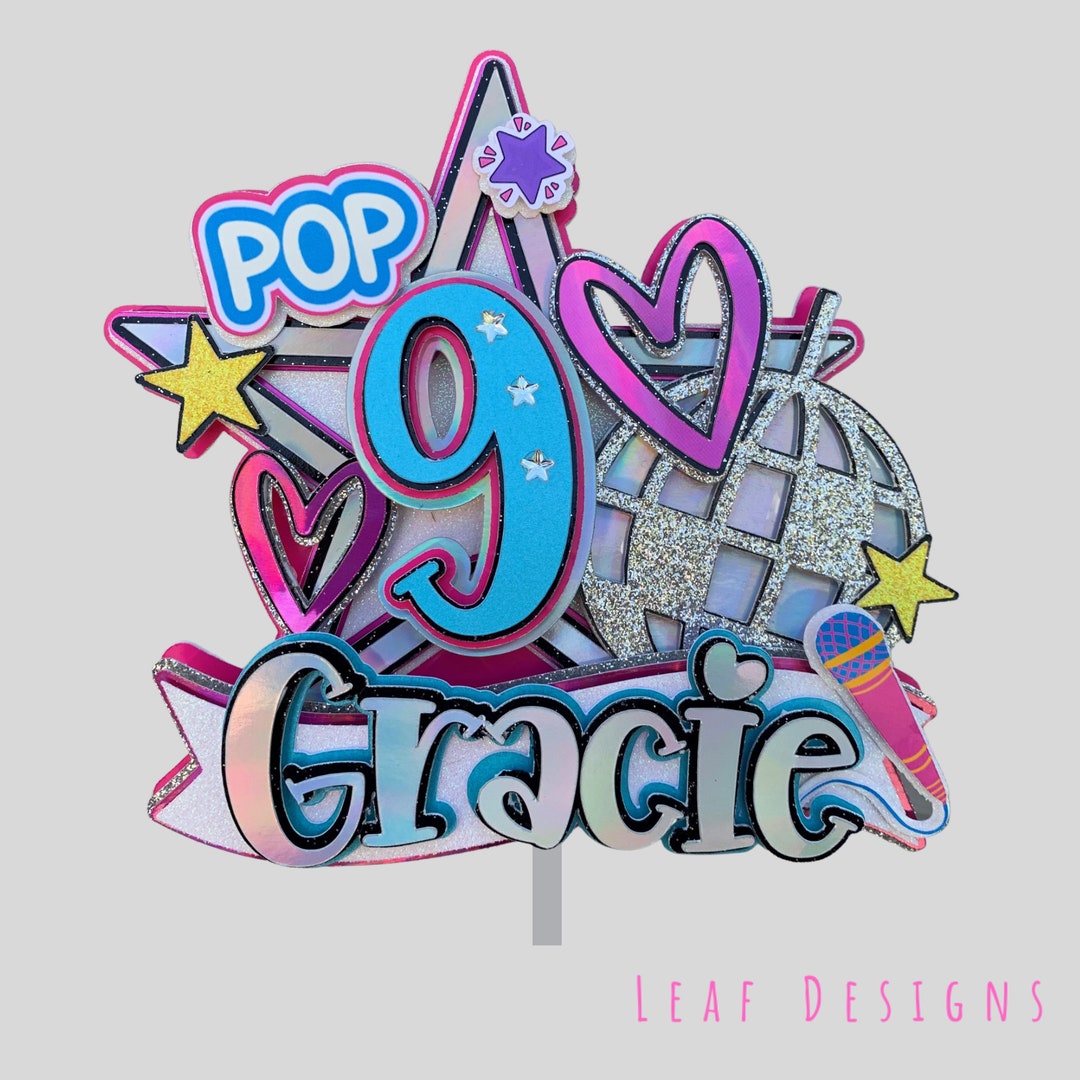 Music Disco Cake Topper Custom Personalised Birthday Decoration Musical ...