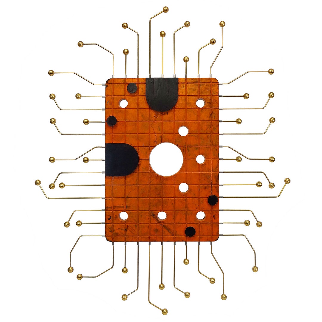 Intel Inside | Abstract CPU Wall Sculpture in Wood and Brass - Etsy
