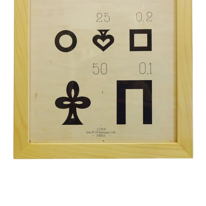 Original Antique French Eye Chart for Illiterates - Etsy